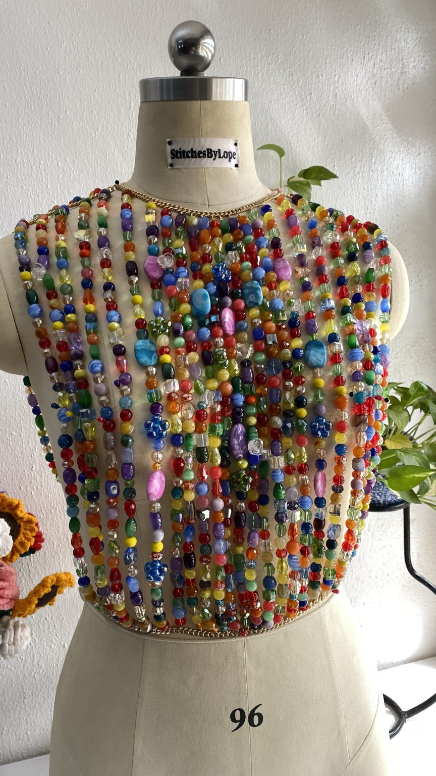 Rainbow Candy Beaded Top - Stitchesbylope